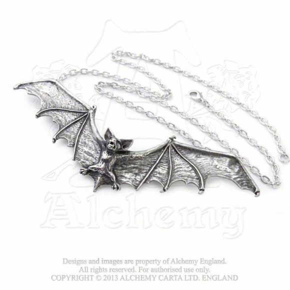 Alchemy Gothic | Jewelry | Alchemy Gothic Large 5 Bat Necklace Pendant ...